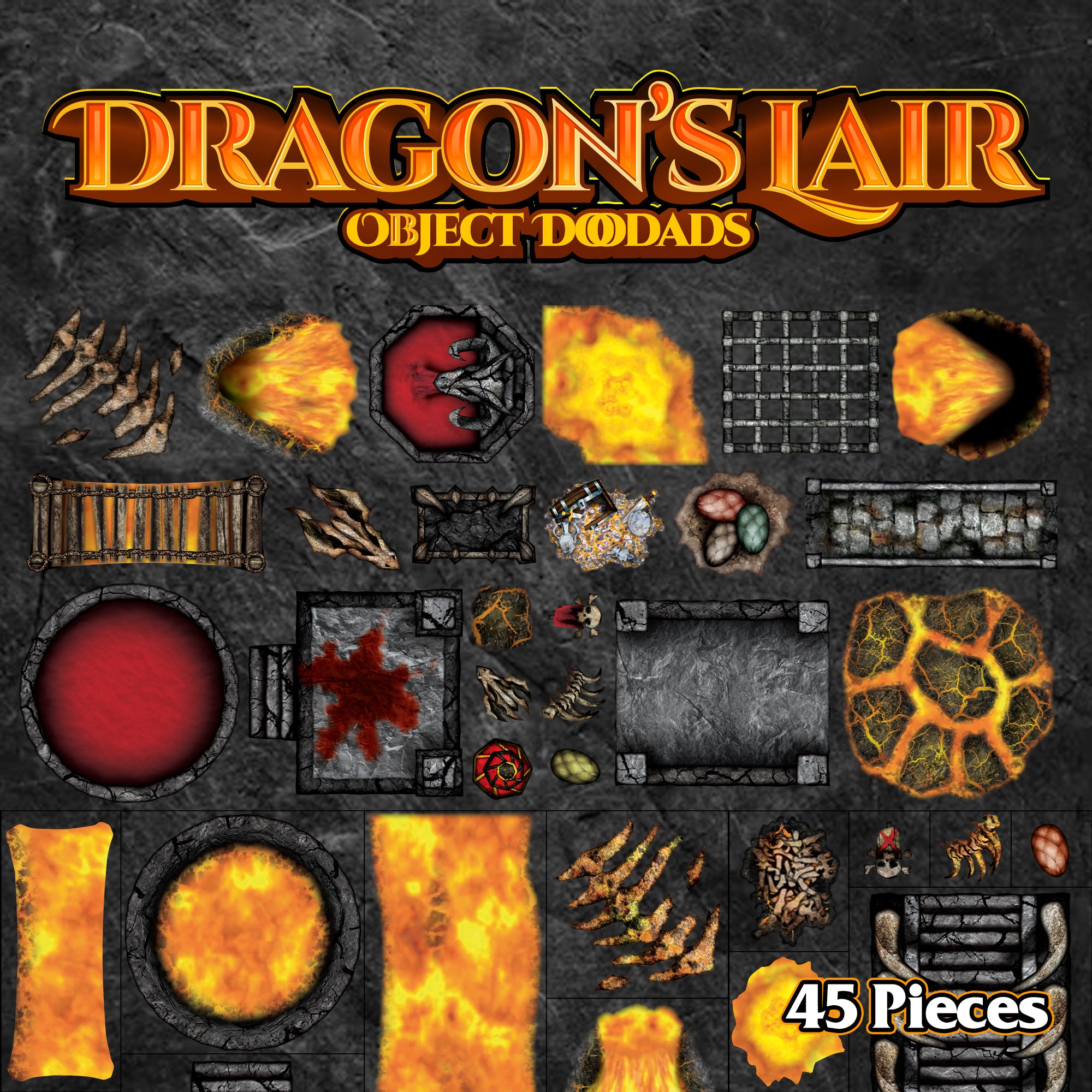 Dragon's Lair - Roleplaying Objects - 24 Pieces – Arcknight LLC