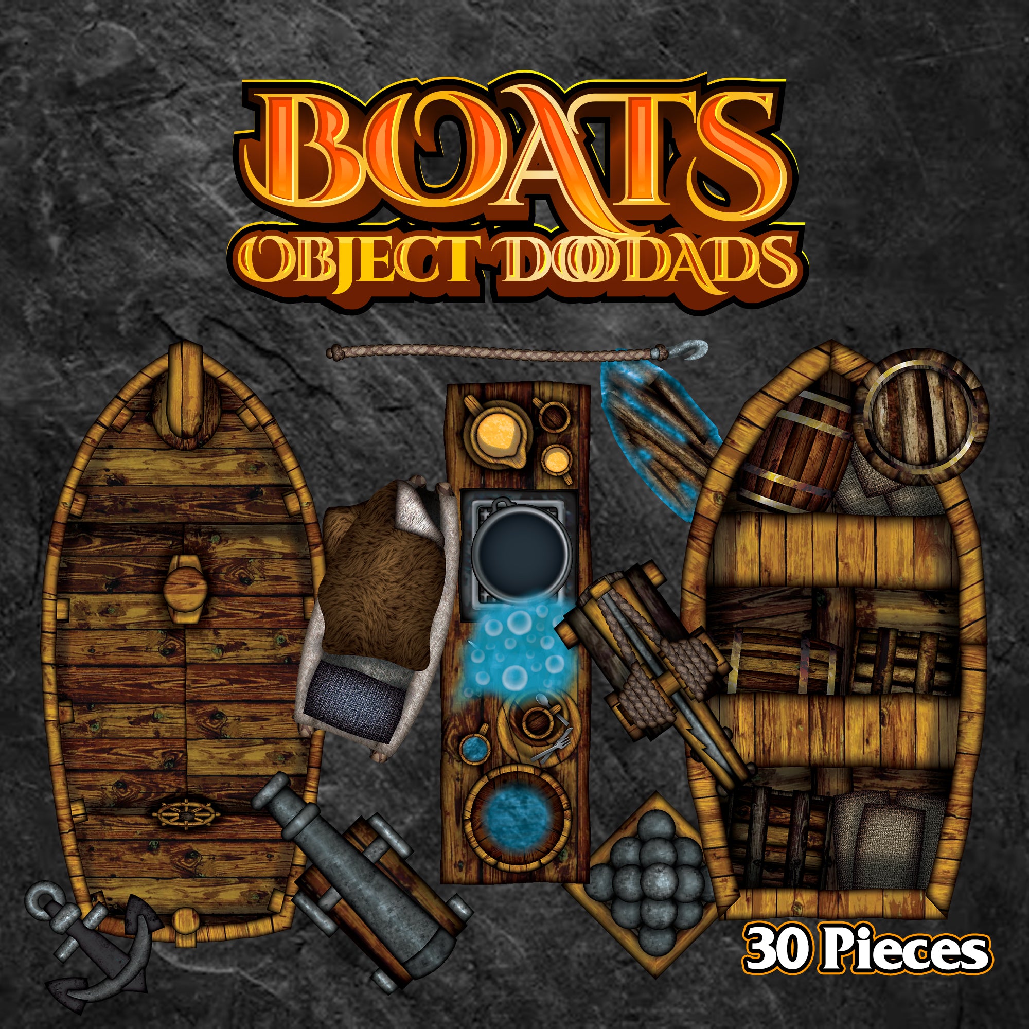 Boats - Roleplaying Objects - 30 Pieces – Arcknight LLC