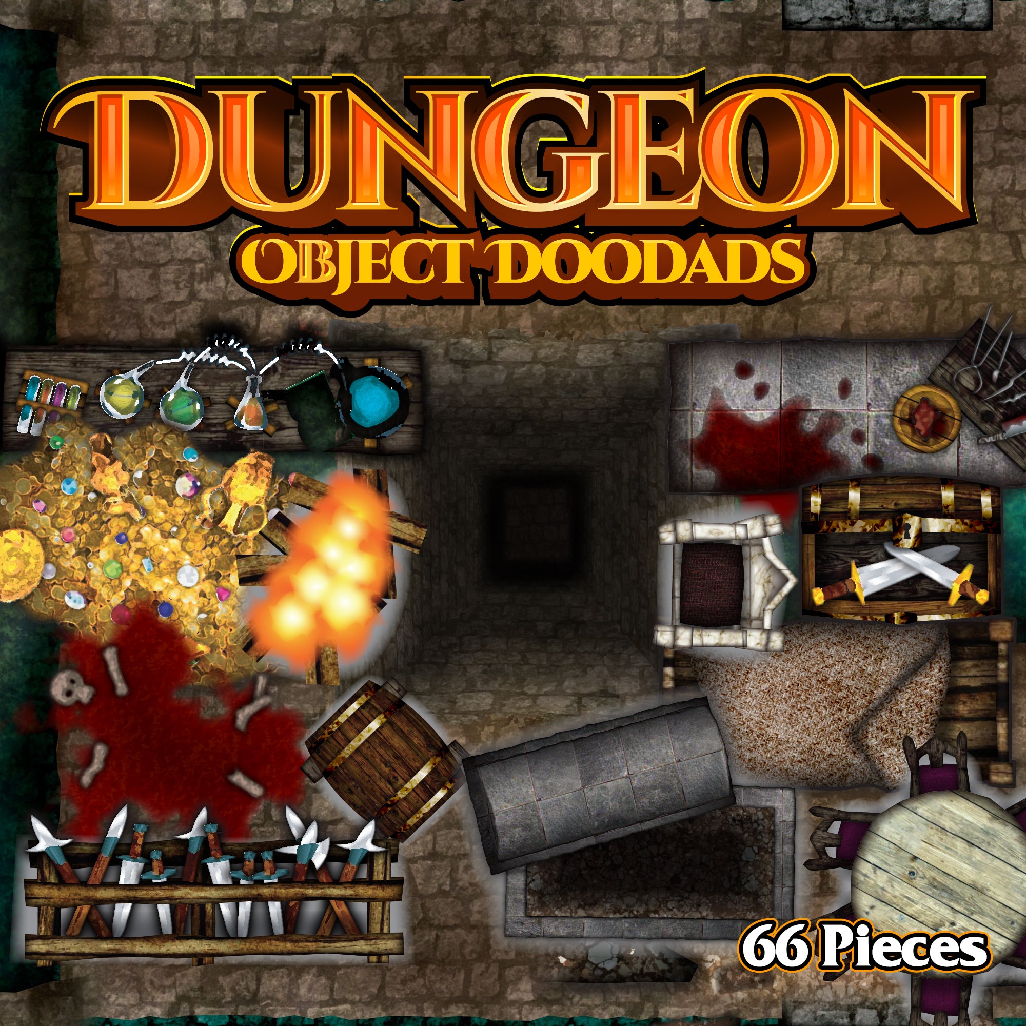 Dungeon - Roleplaying Objects - 66 Pieces – Arcknight LLC