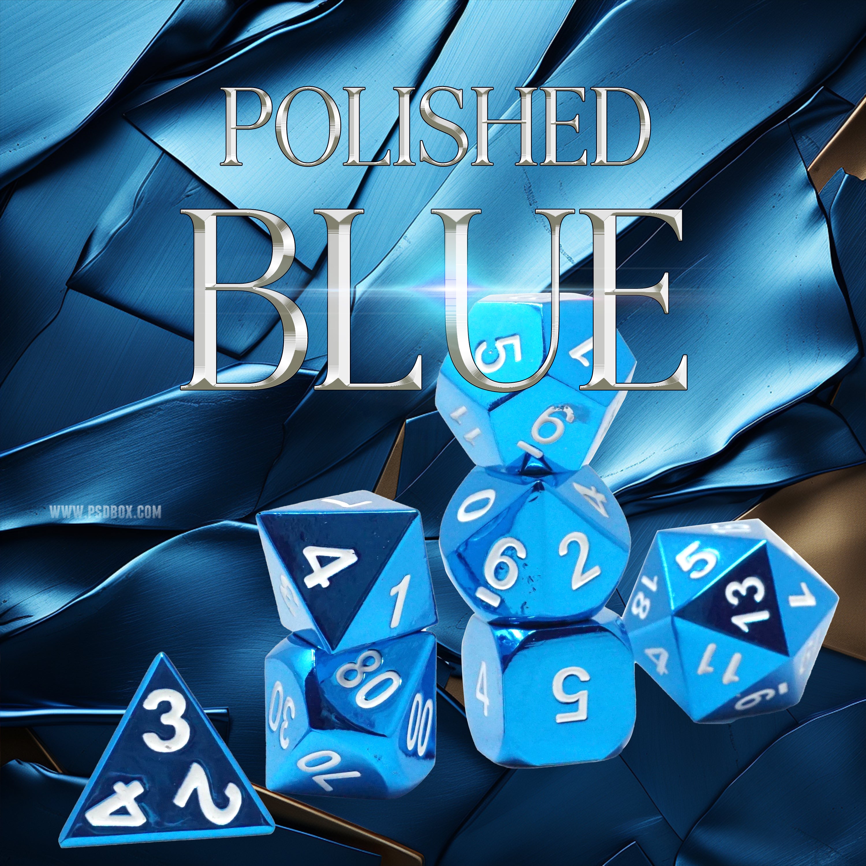 Polished Blue Metal – Mimic Dice